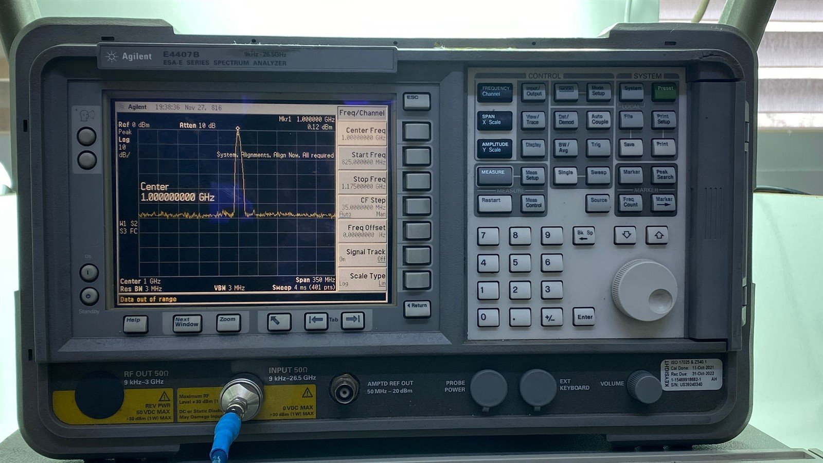HP Agilent Keysight E4407B Spectrum Analyzer 9 kHz - 26.5 GHz OPT A4H ...