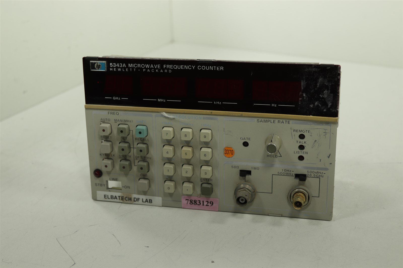 HP Agilent 5343A Microwave Frequency Counter front panel – part2Go