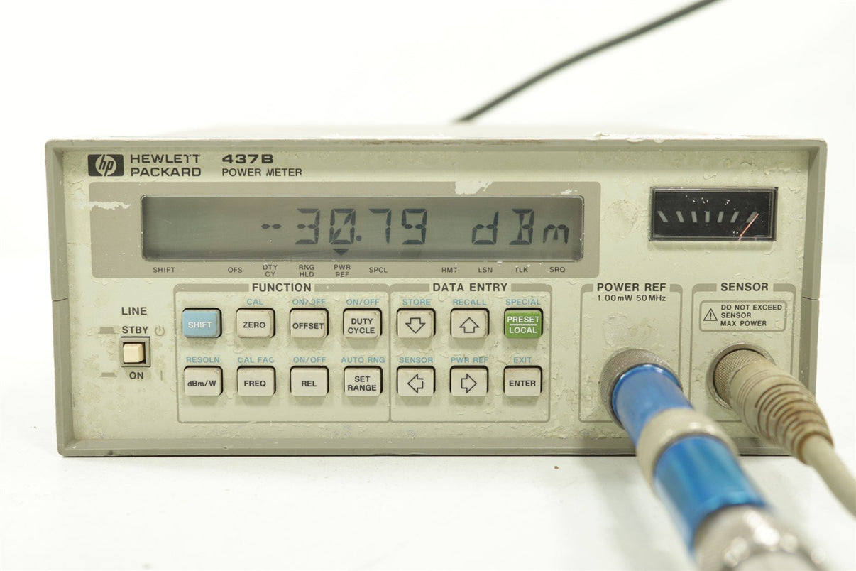 Full Set HP 437B Power Meter, 8481D Sensor, 2x NAT-15 Attenuators & 11 ...