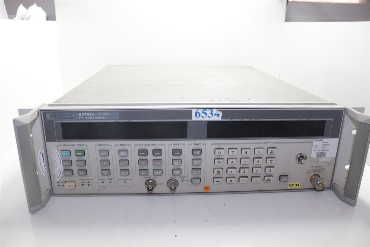 HP Agilent Keysight 83752A Synthesized Sweeper 0.01 - 20 GHZ Tested ...