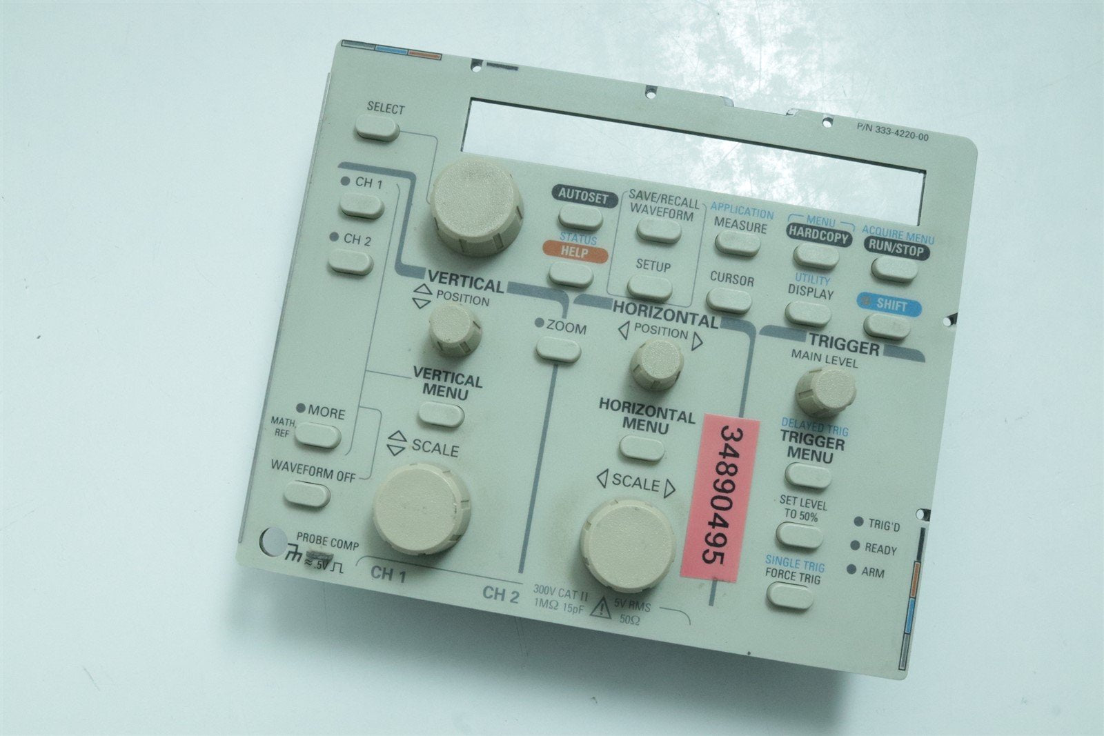 Tektronix TDS 430A Oscilloscope G9D-1893-01 Cage 80009 Front Panel Car ...